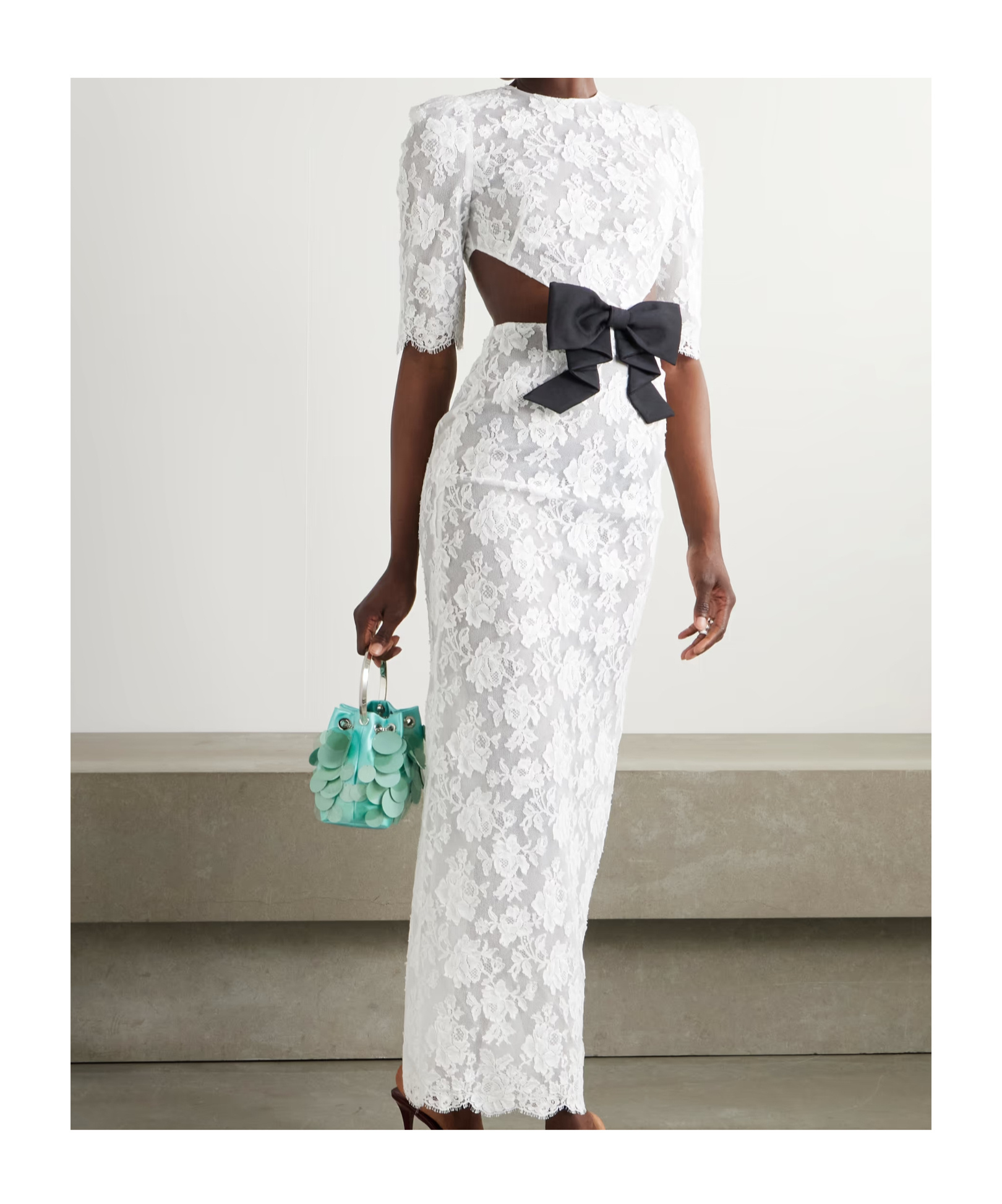 SHUSHU/TONG SHUSHU TONG Lace Dress with Bow and Cutout Detail