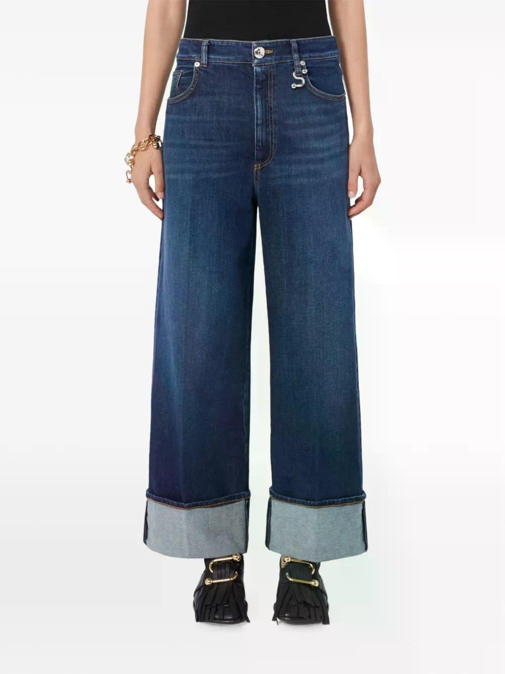 SPORTMAX Sportmax Dufo Turn-Up Wide-Leg Jeans