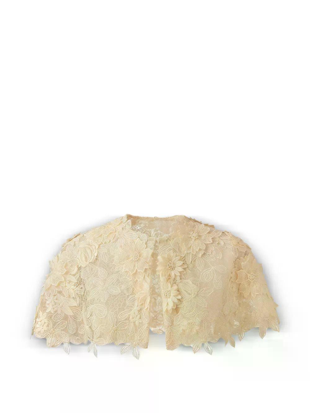 TWINSET TWINSET Poncho with Cornely Embroidery and Ruffles