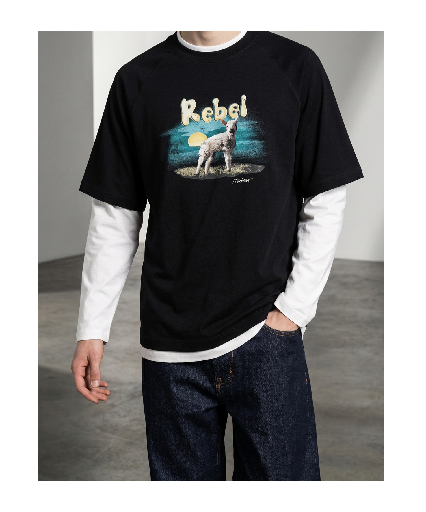 MOSCHINO Double layer 'Rebel' t-shirt
