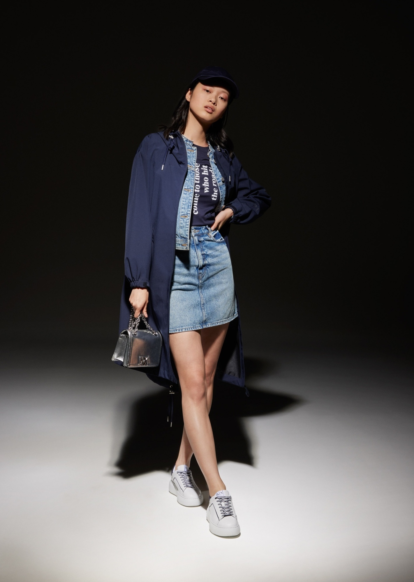 ARMANI EXCHANGE High-Waisted Denim Skirt