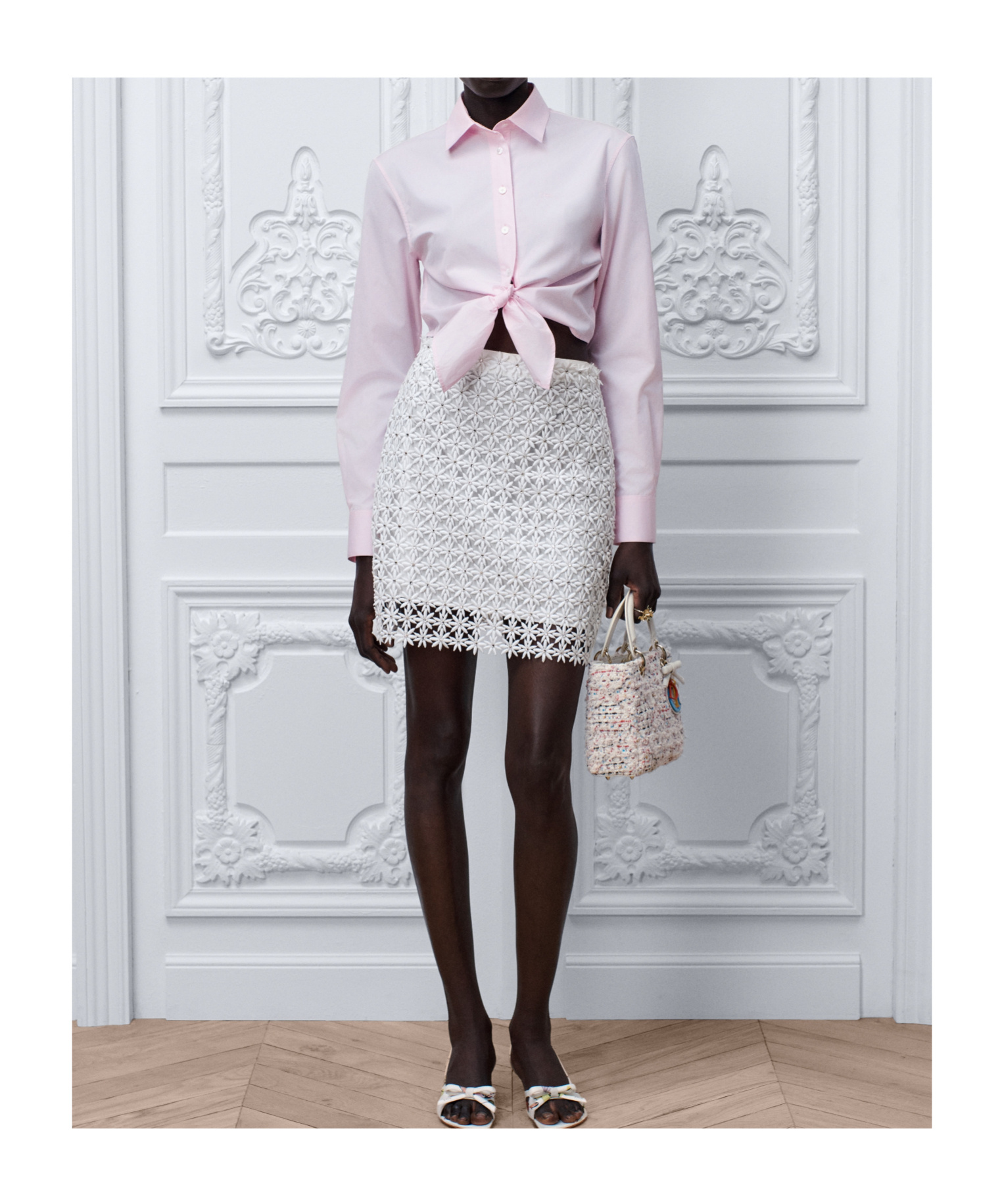 DIOR Dior Cropped Blouse with Front Tie Detail