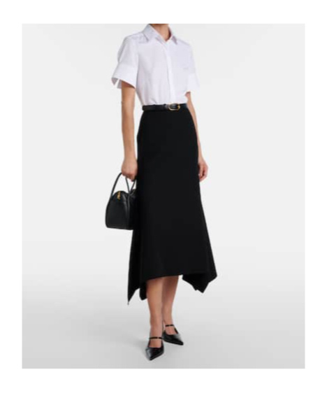 ERDEM Erdem Draped Virgin Wool Midi Skirt