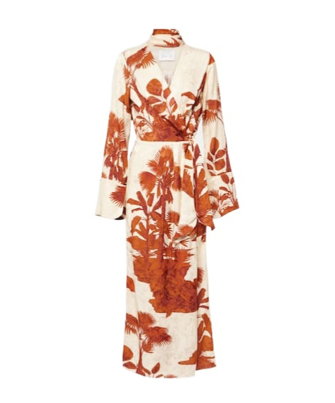 JOHANNA ORTIZ Johanna Ortiz "Unmooring" Tie-Neck Printed Maxi Dress