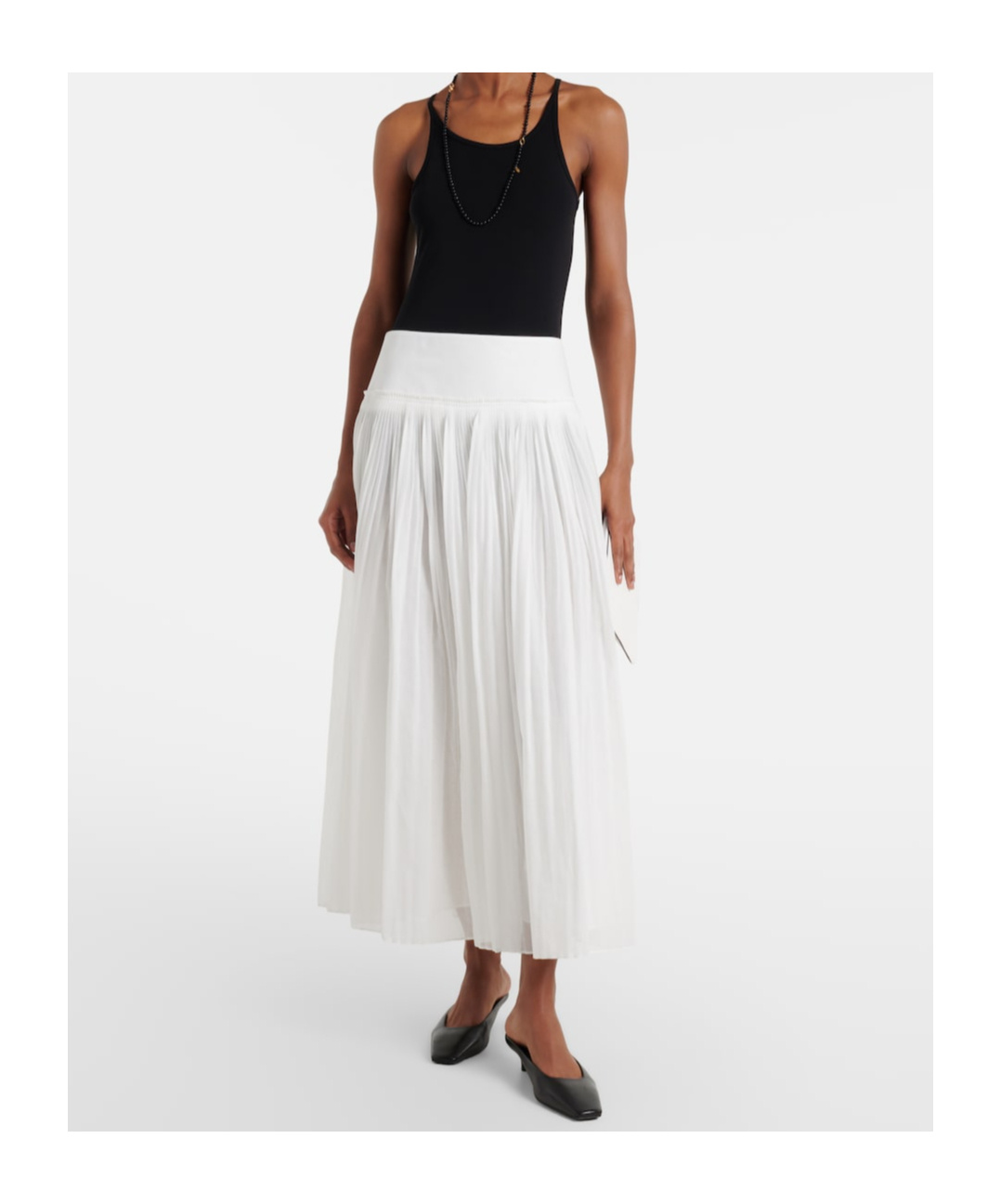 RÓHE Róhe Pleated Cotton Muslin Maxi Skirt