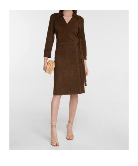 STOULS Stouls Ross Suede Wrap Midi Dress