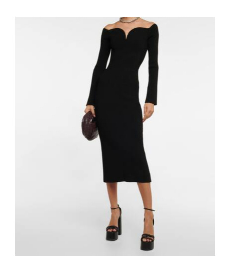 GALVAN Galvan Grace Off-Shoulder Midi Dress