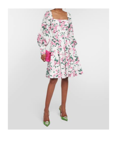 EMILIA WICKSTEAD Emilia Wickstead Yasmina Floral Square Neck Mini Dress