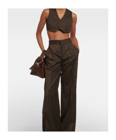JEAN PAUL GAULTIER Jean Paul Gaultier Pinstripe Vest with Tie Detail