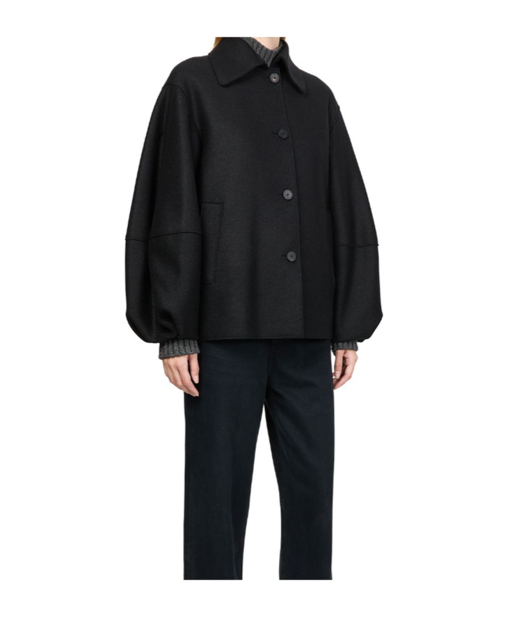 HARRIS WHARF LONDON Harris Wharf London Puff-Sleeved Pressed Wool Jacket