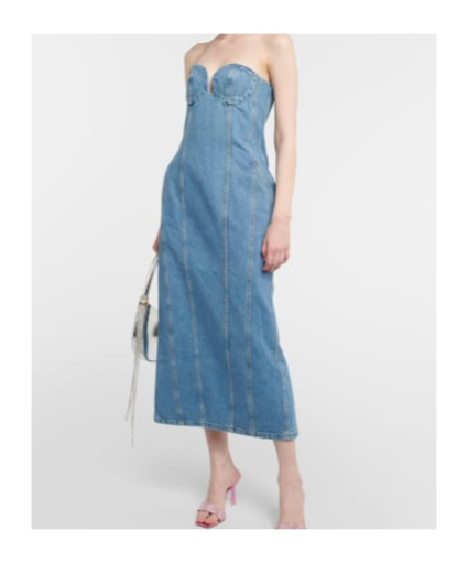 MAGDA BUTRYM Magda Butrym Denim Bustier Midi Dress