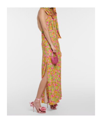 MAGDA BUTRYM Magda Butrym Floral Appliqué Hooded Maxi Dress