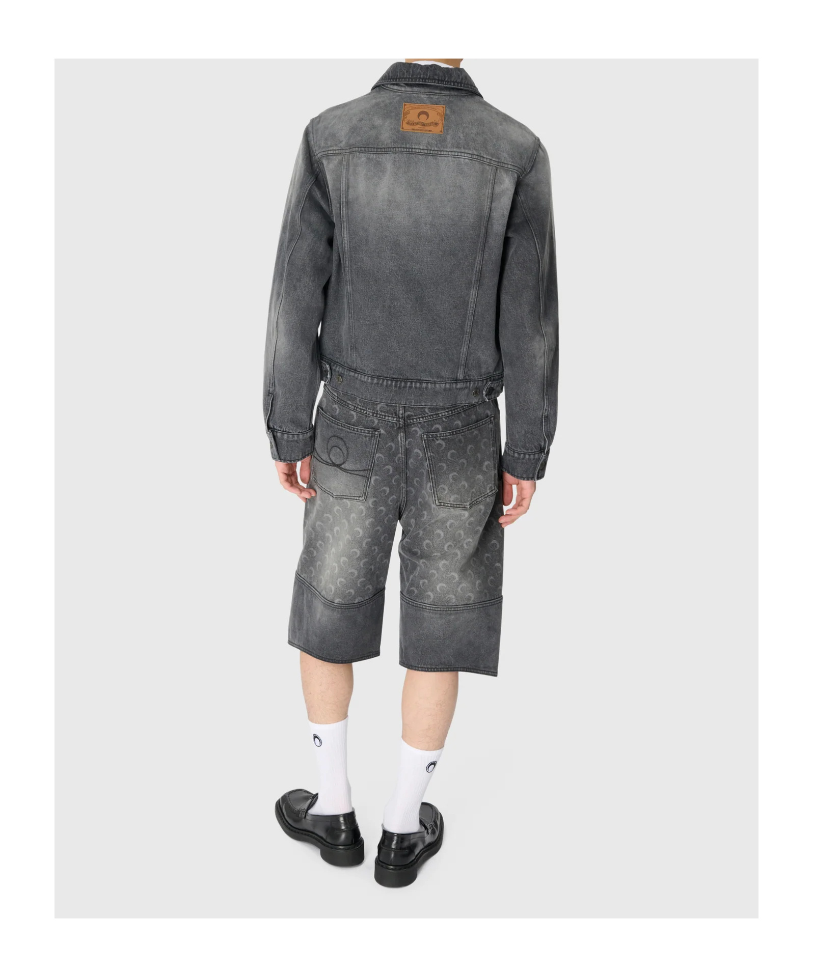 MARINE SERRE Marine Serre Moon Laser Grey Wash Denim Jacket