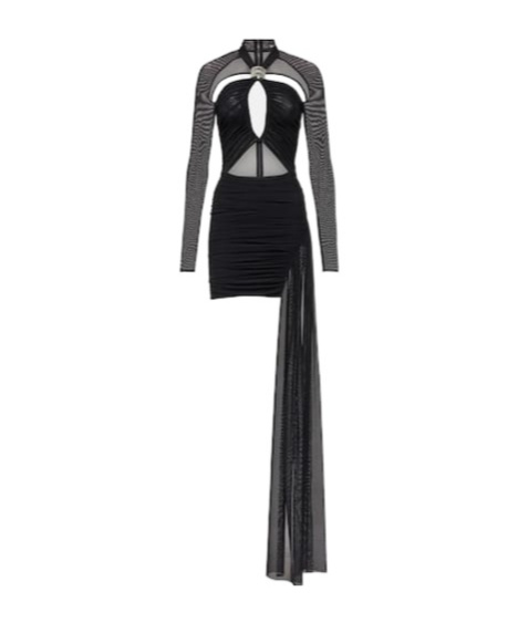 DAVID KOMA David Koma Asymmetrical Cutout Jersey Minidress