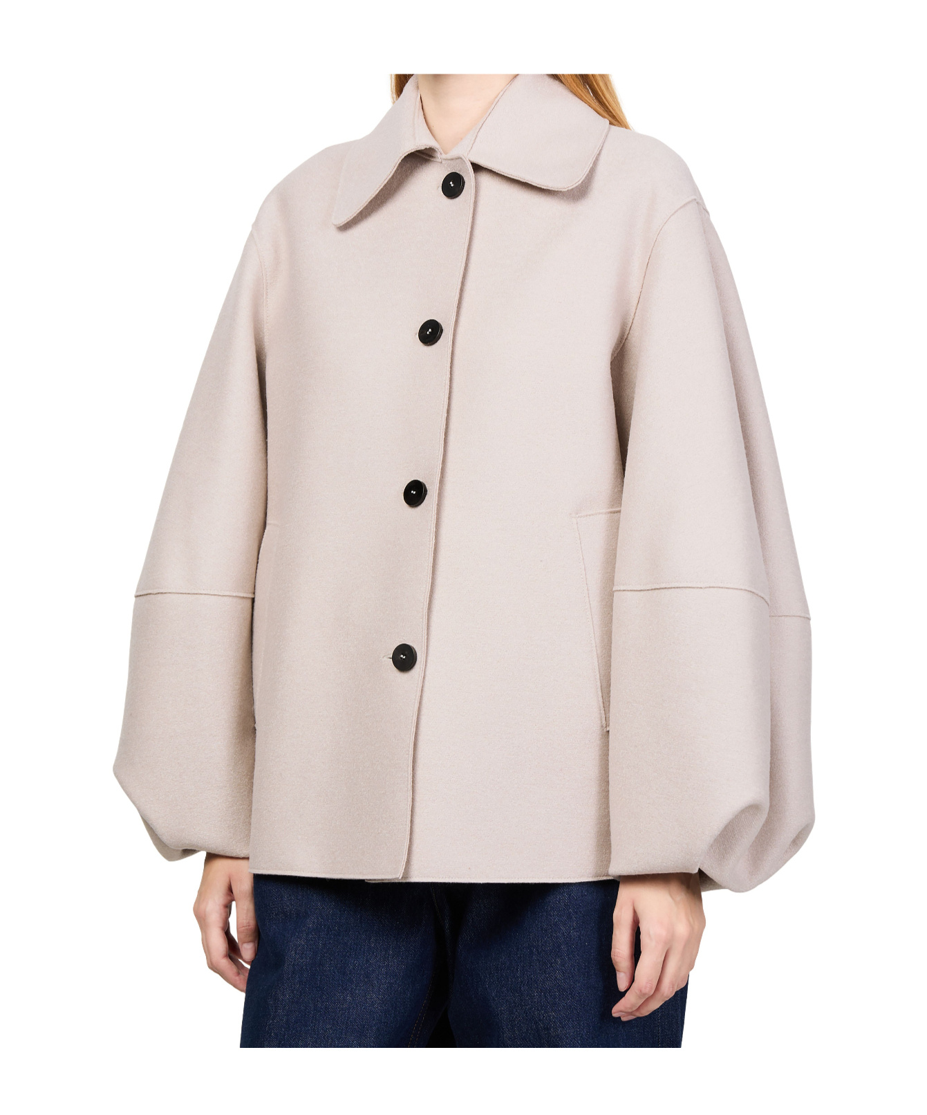 HARRIS WHARF LONDON Harris Wharf London Puff-Sleeved Cropped Jacket