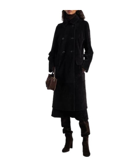 YVES SALOMON Yves Salomon Double-Breasted Shearling Coat