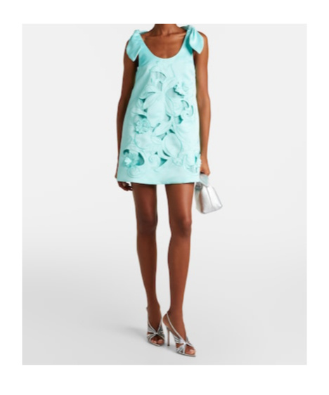 LEO Leo Harper Bow Detail Embroidered Minidress