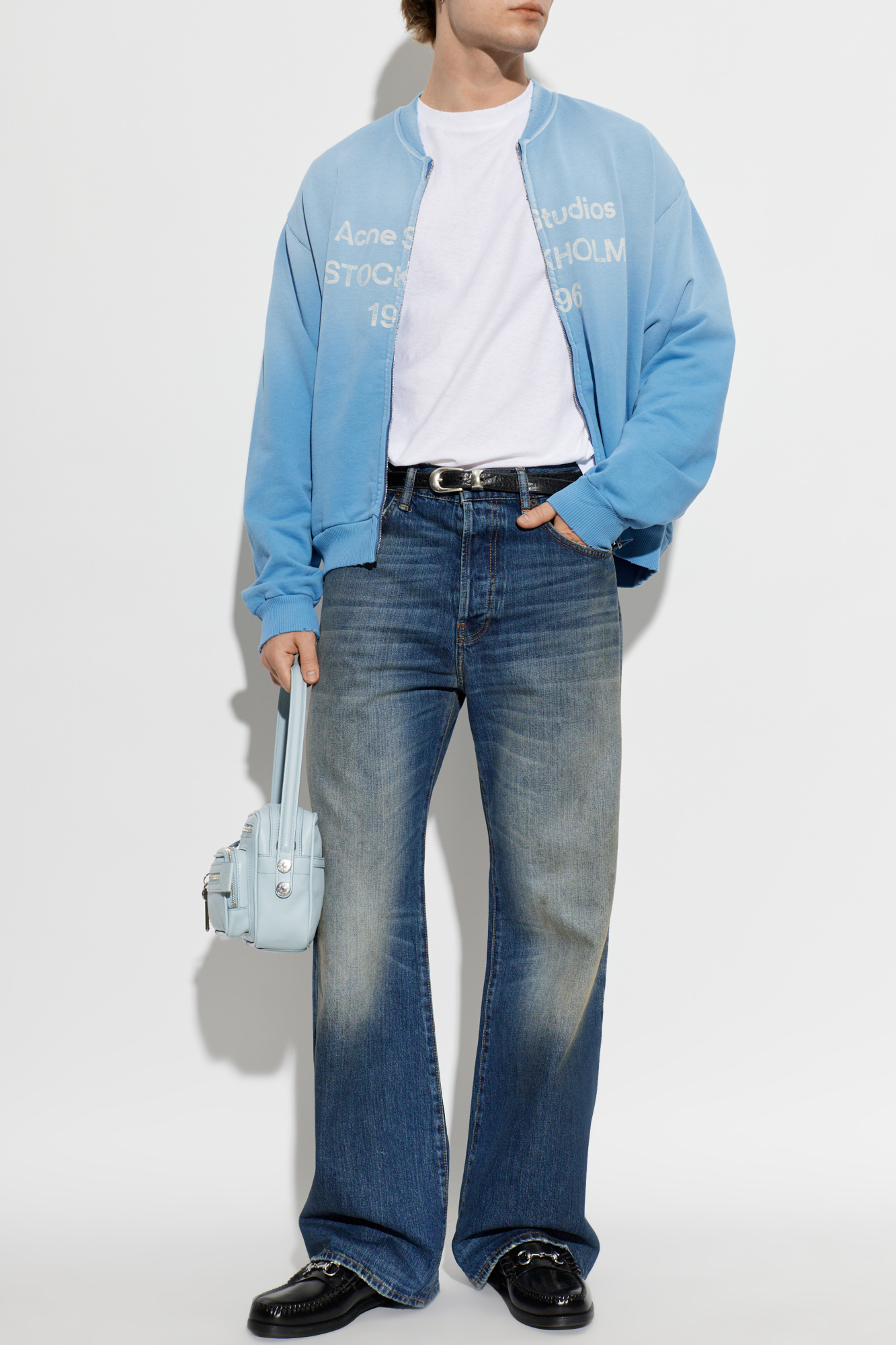 ACNE STUDIOS Acne Studios Straight-Leg Jeans in Washed Blue Denim