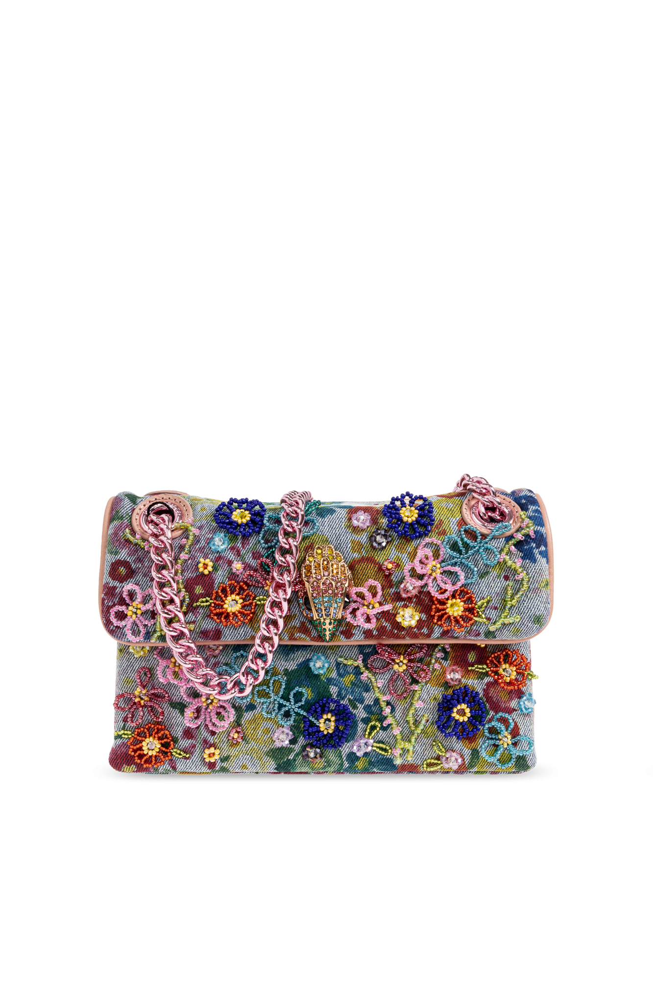 KURT GEIGER Kurt Geiger Mini Kensington Bag with Floral Embellishments