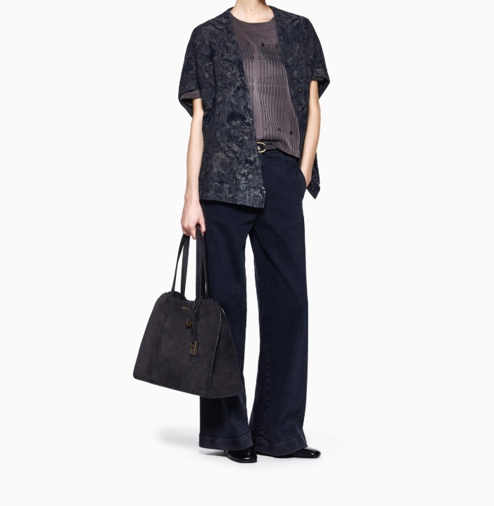 GIORGIO ARMANI Giorgio Armani Oversized Jacquard Denim Kimono Jacket