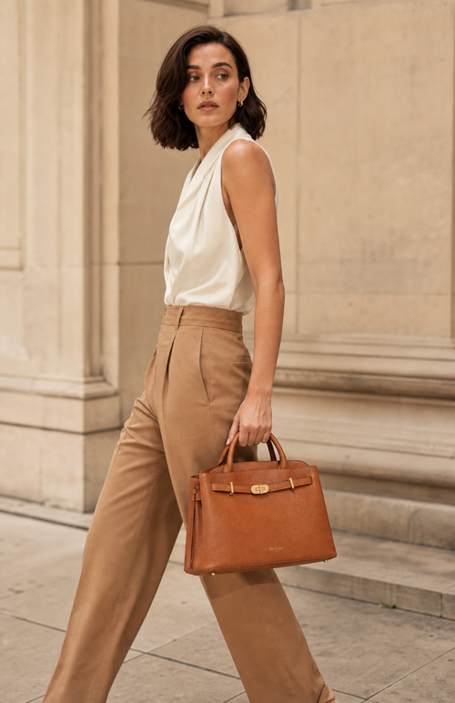MI BOLSA LONDON Mi Bolsa London Kensington Genuine Pebble Leather Top Handle Bag