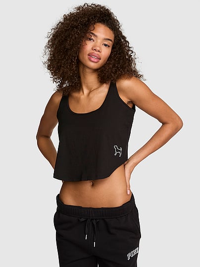 PINK PINK Campus Cotton Swing Tank Top with Scoop Neck
