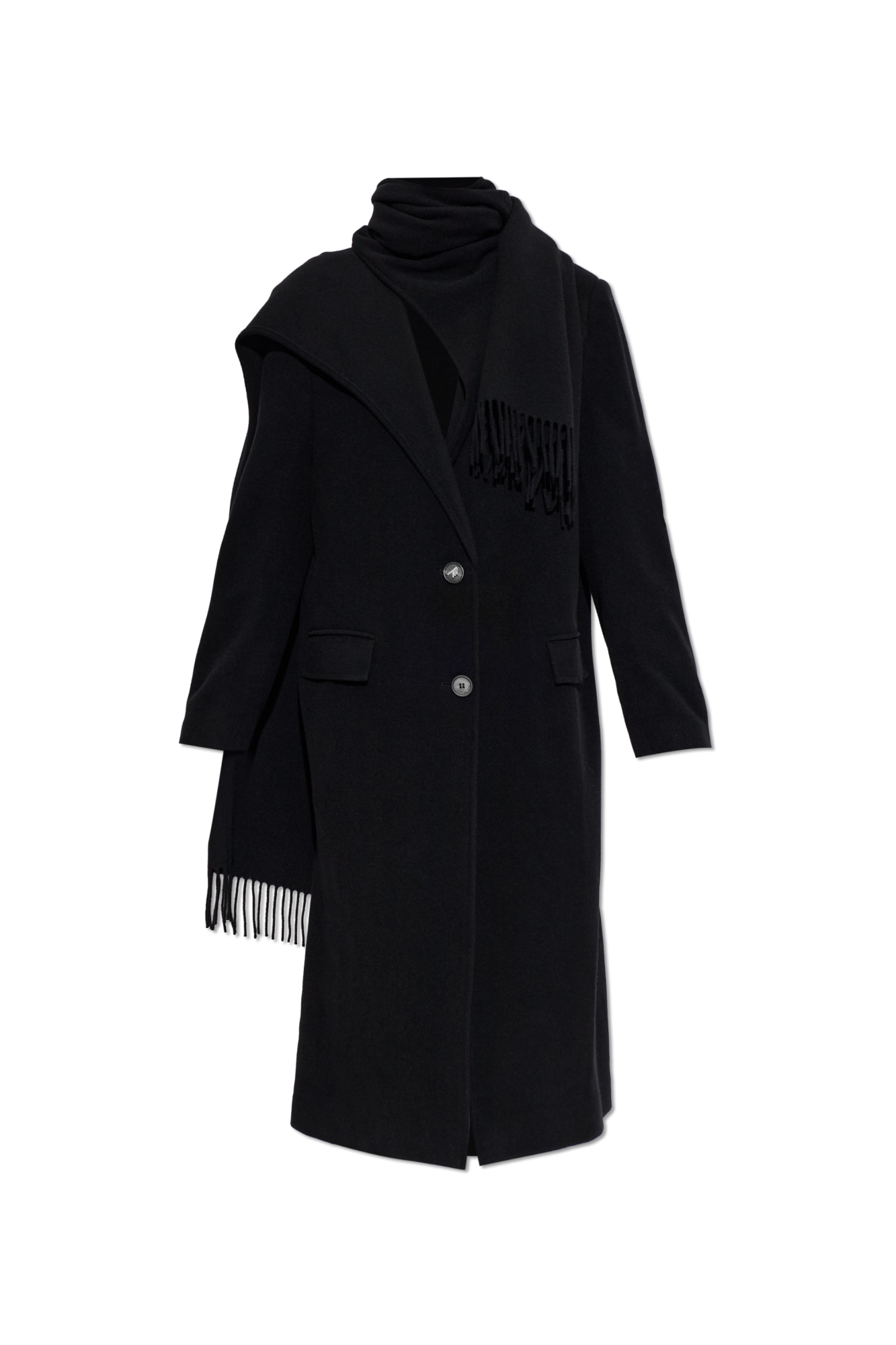 ATTICO The Attico Wool and Cashmere Coat with Attached Scarf