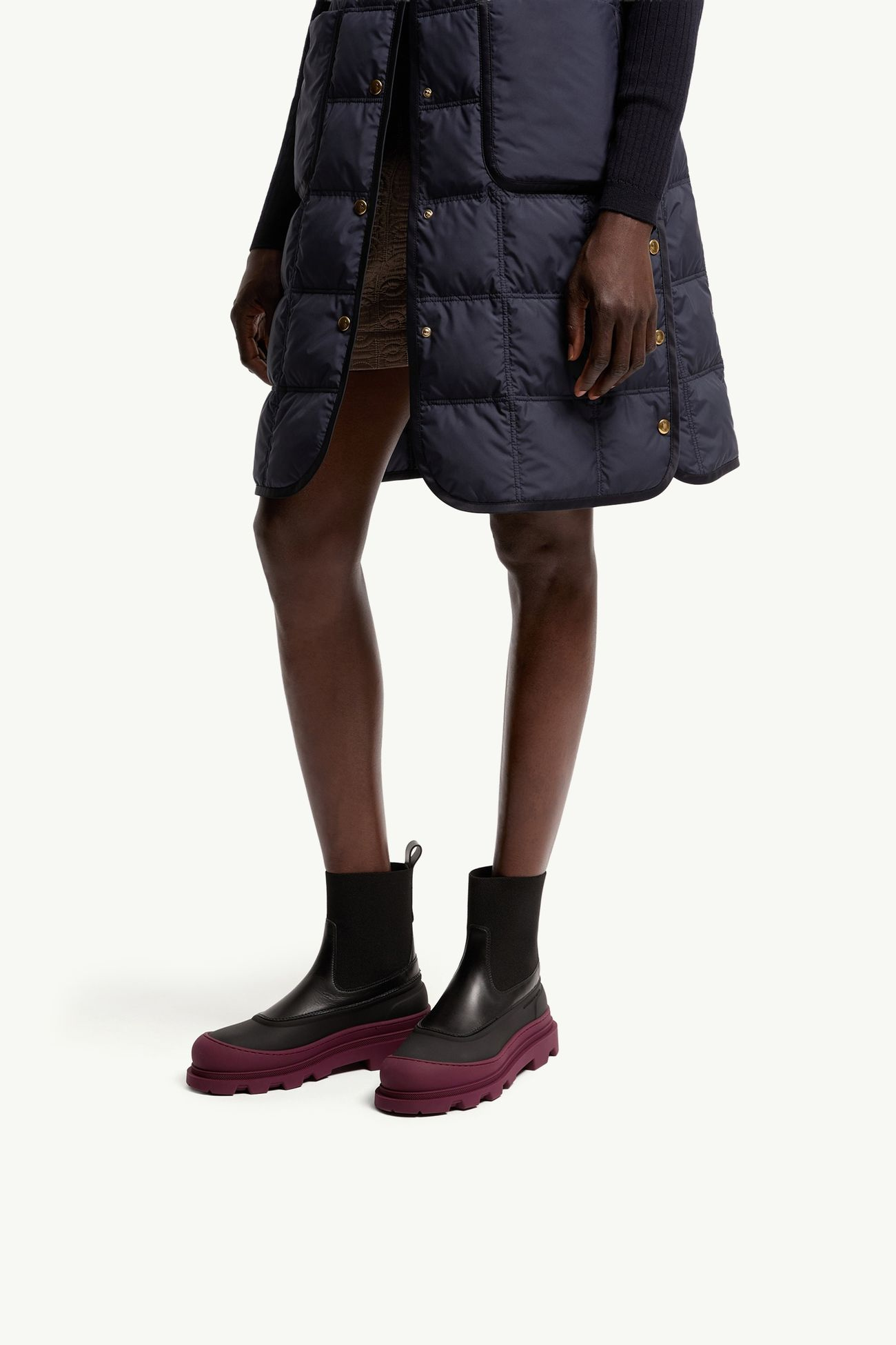 MONCLER Moncler Vera Edge Leather Ankle Boots
