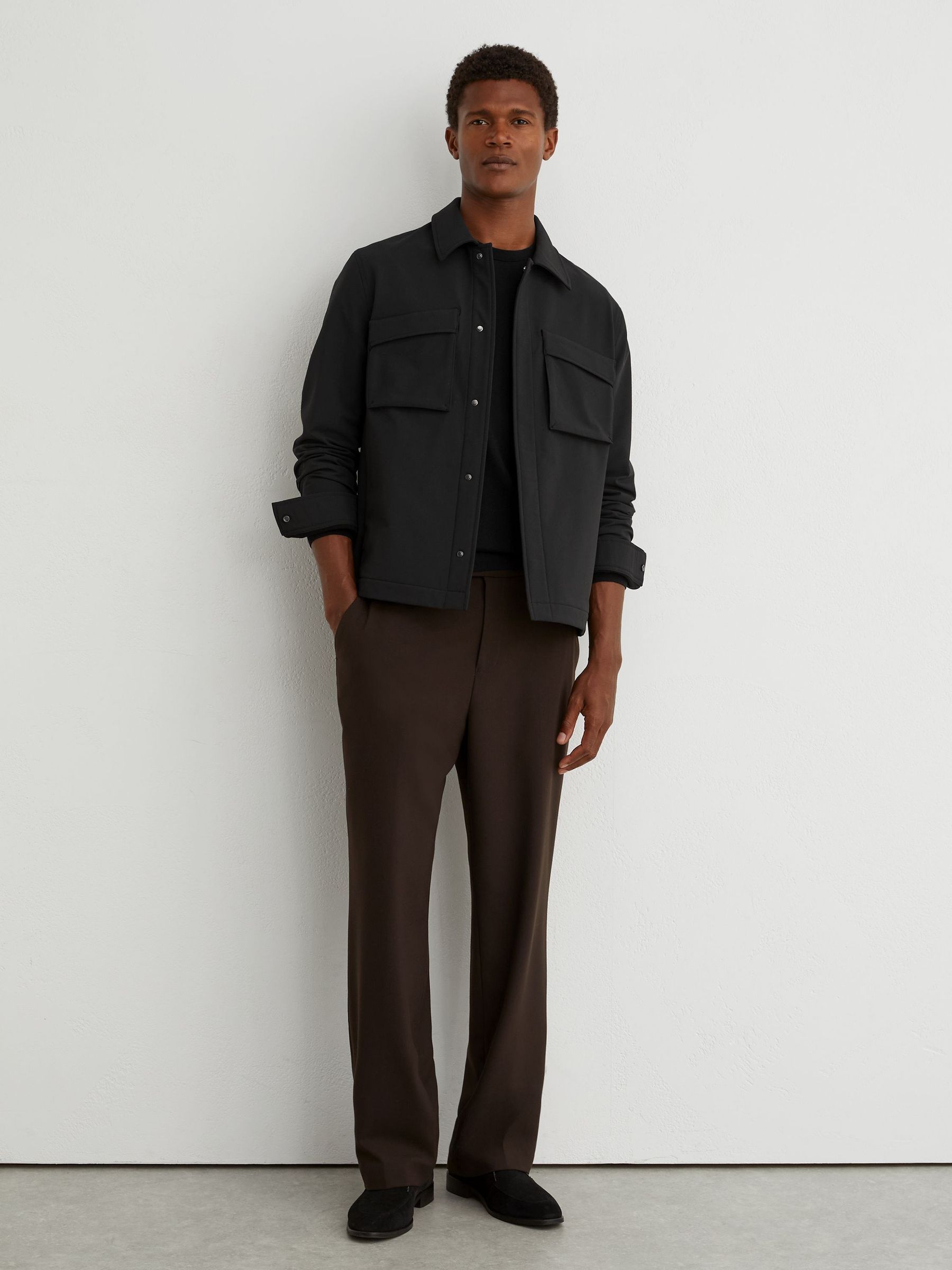 REISS divide technical twin-pocket overshirt