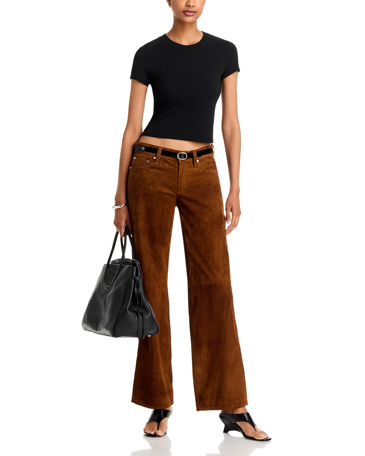 RAG & BONE Rag & Bone Saige Suede Wide Leg Jeans