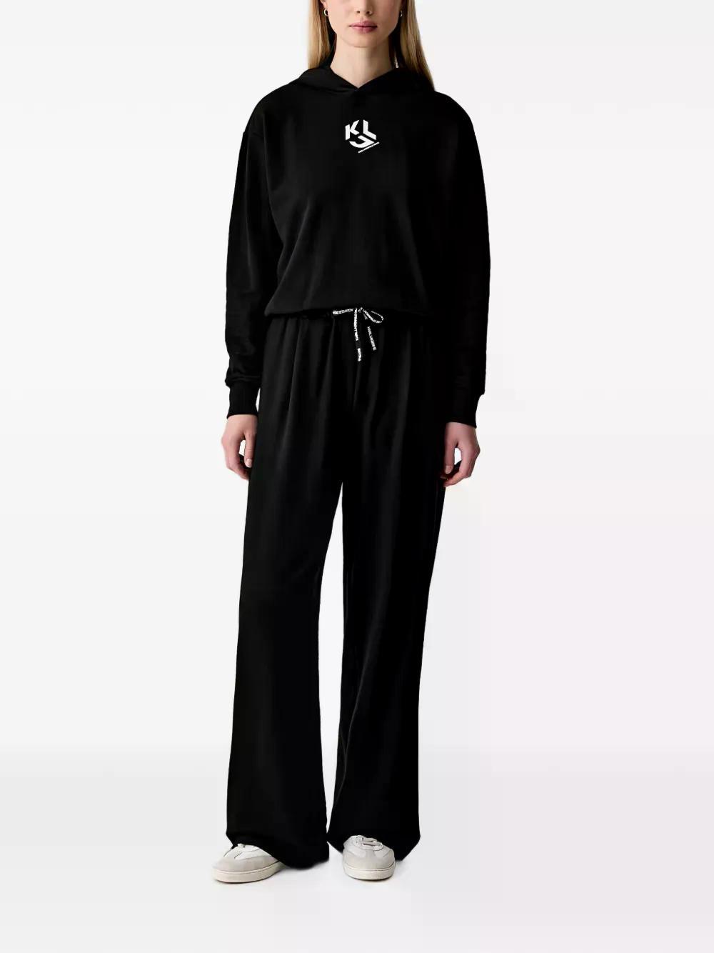 KARL LAGERFELD Karl Lagerfeld Jeans Logo Drawstring Wide-Leg Trousers