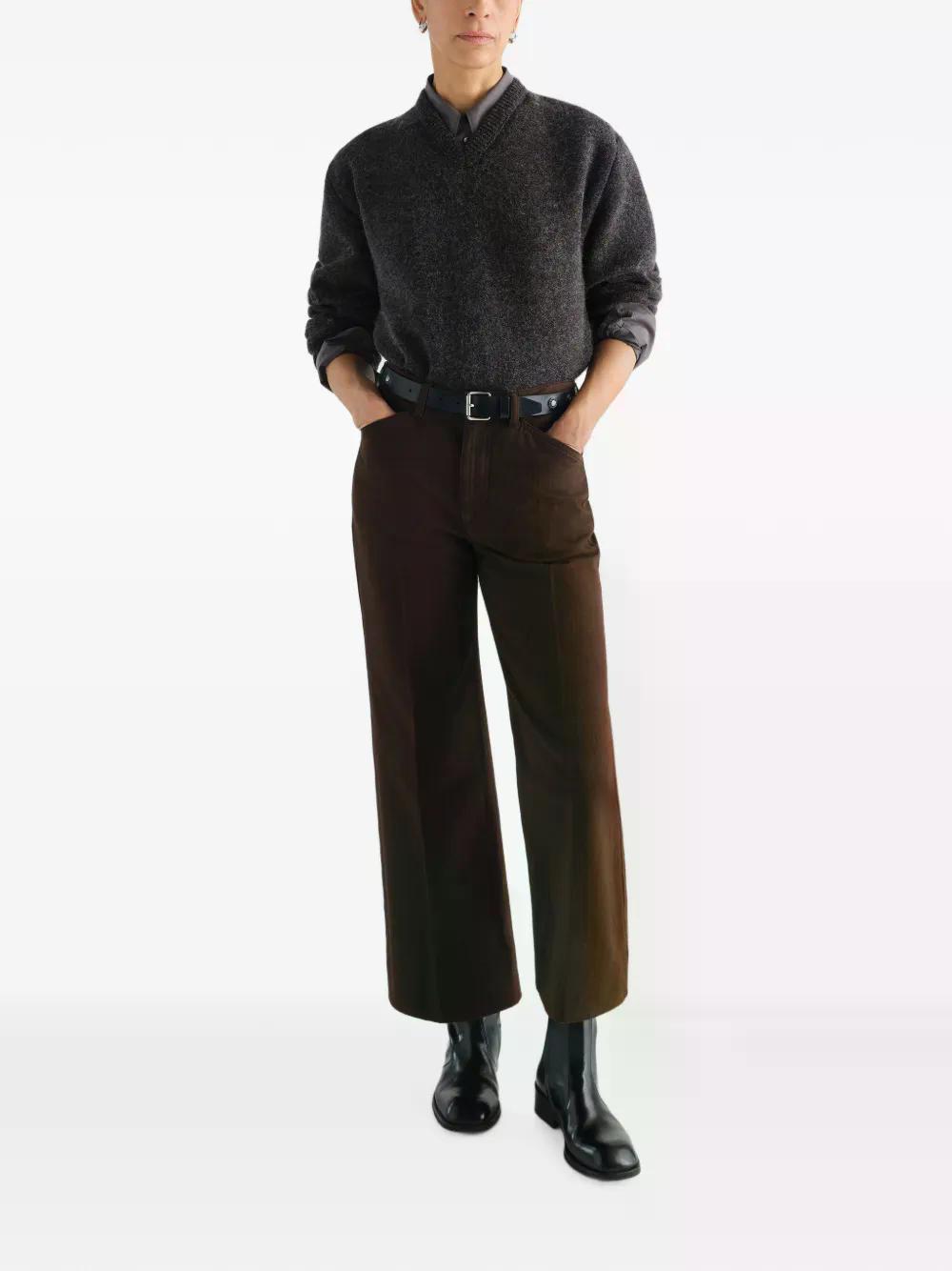 LEMAIRE LEMAIRE Flared Trousers in Heavy Broken Twill