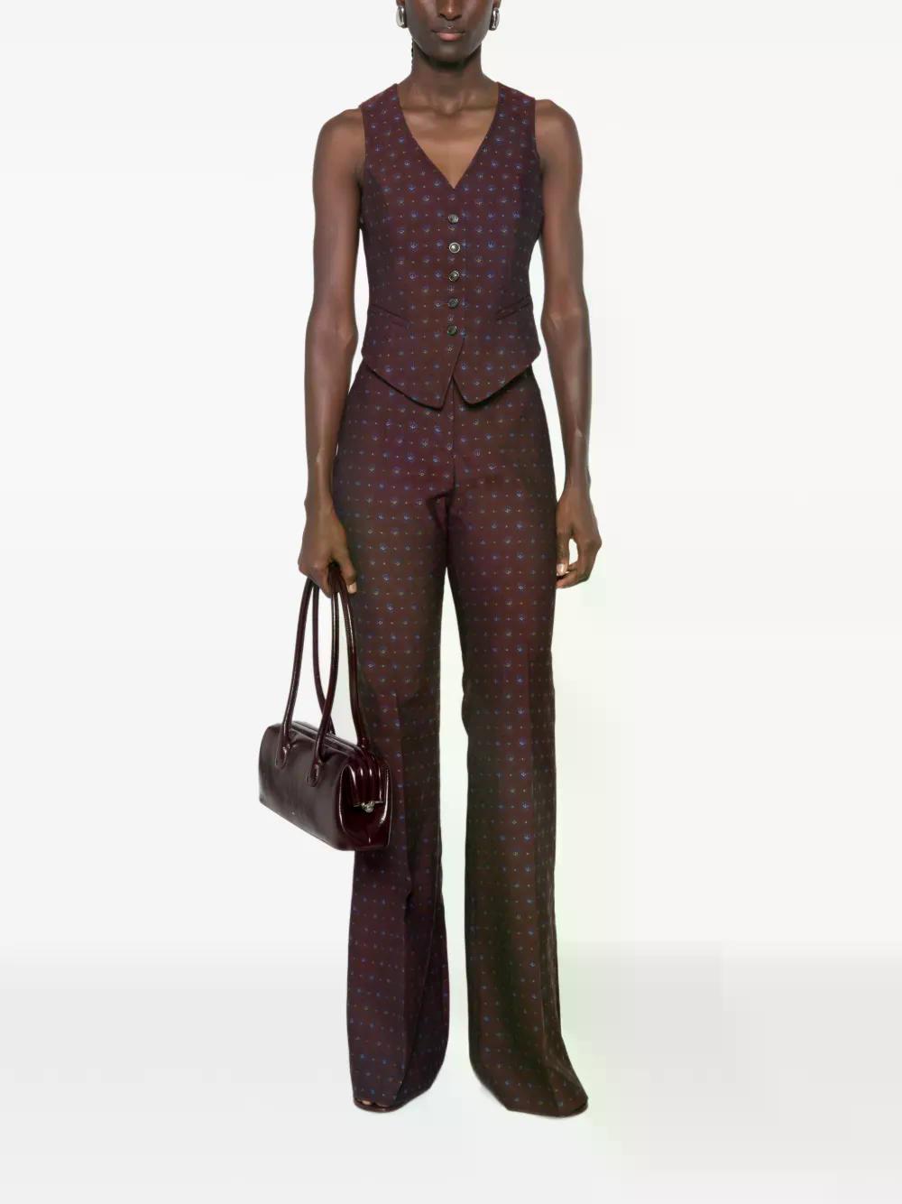 ETRO ETRO Jacquard-Woven Floral Print Trousers