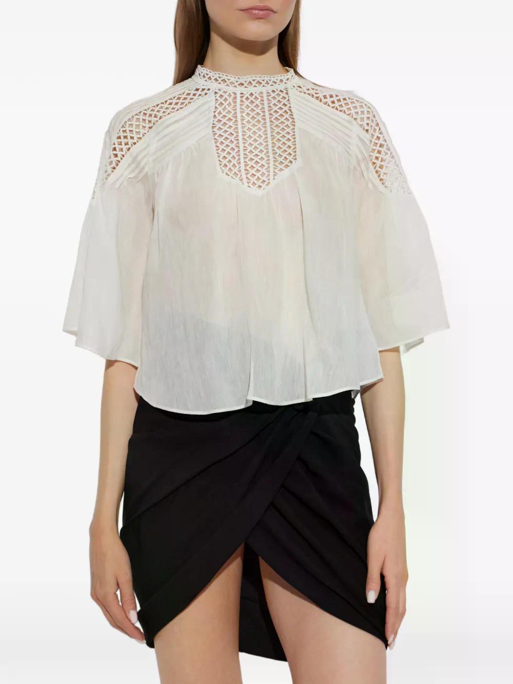 MARANT ETOILE MARANT ÉTOILE Crochet-Knit Pintuck Top