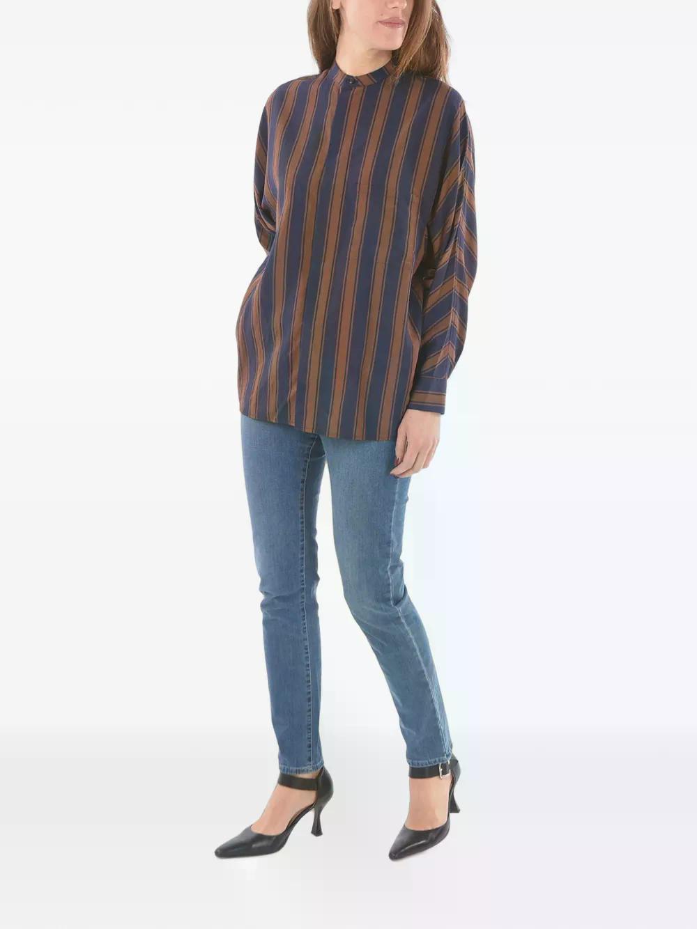 WOOLRICH Woolrich Striped Mandarin Collar Shirt