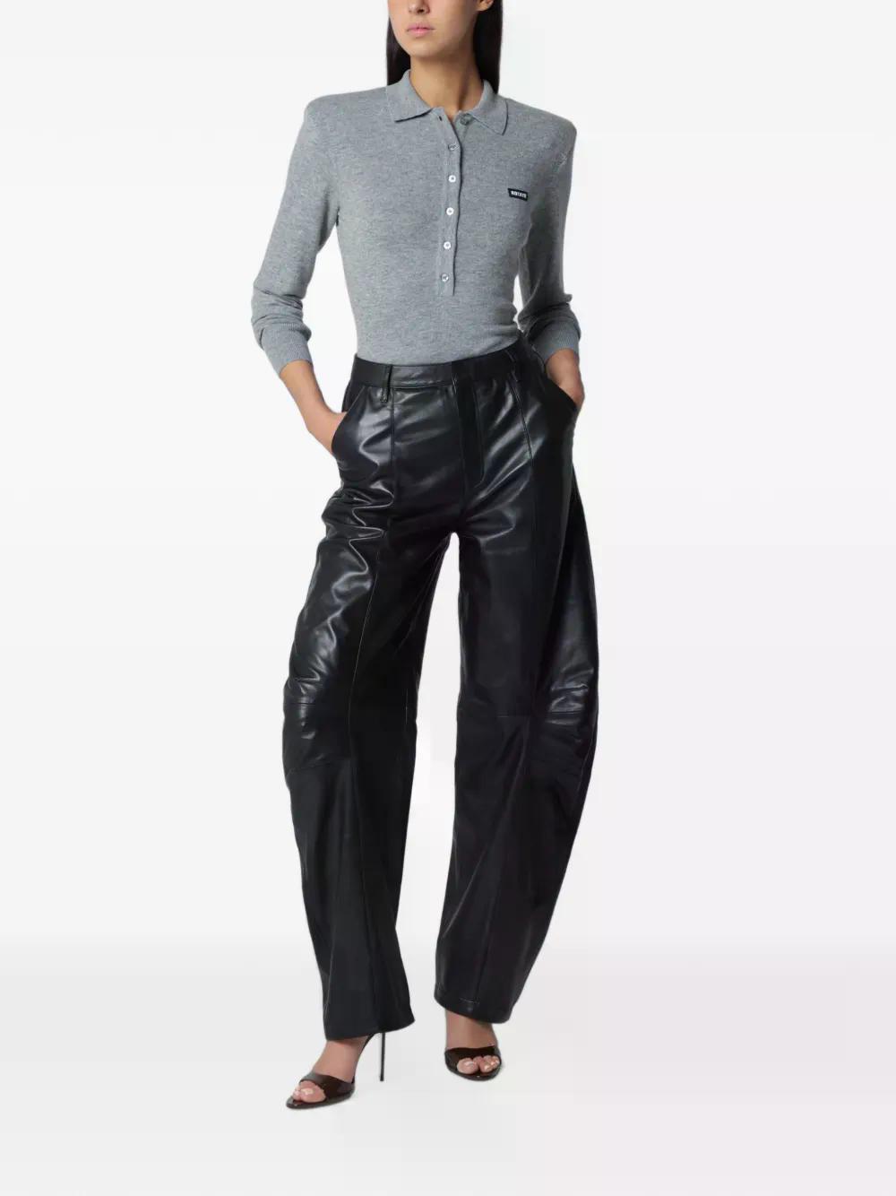 ROTATE BY BIRGER CHRISTENSEN ROTATE BIRGER CHRISTENSEN Long Sleeve Polo Shirt with Logo Patch