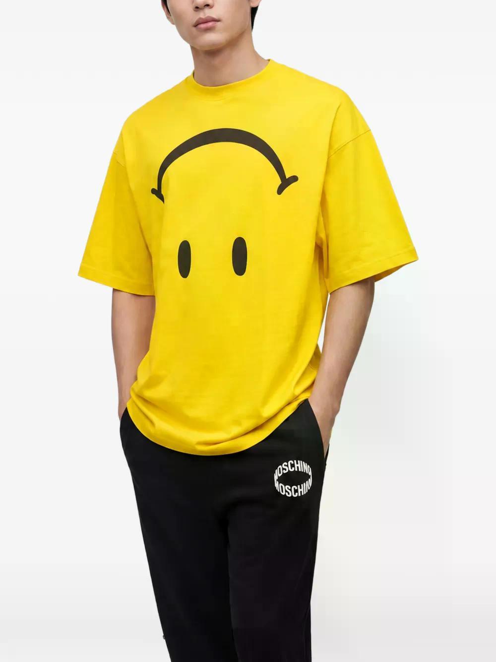 MOSCHINO x smiley graphic-print cotton t-shirt