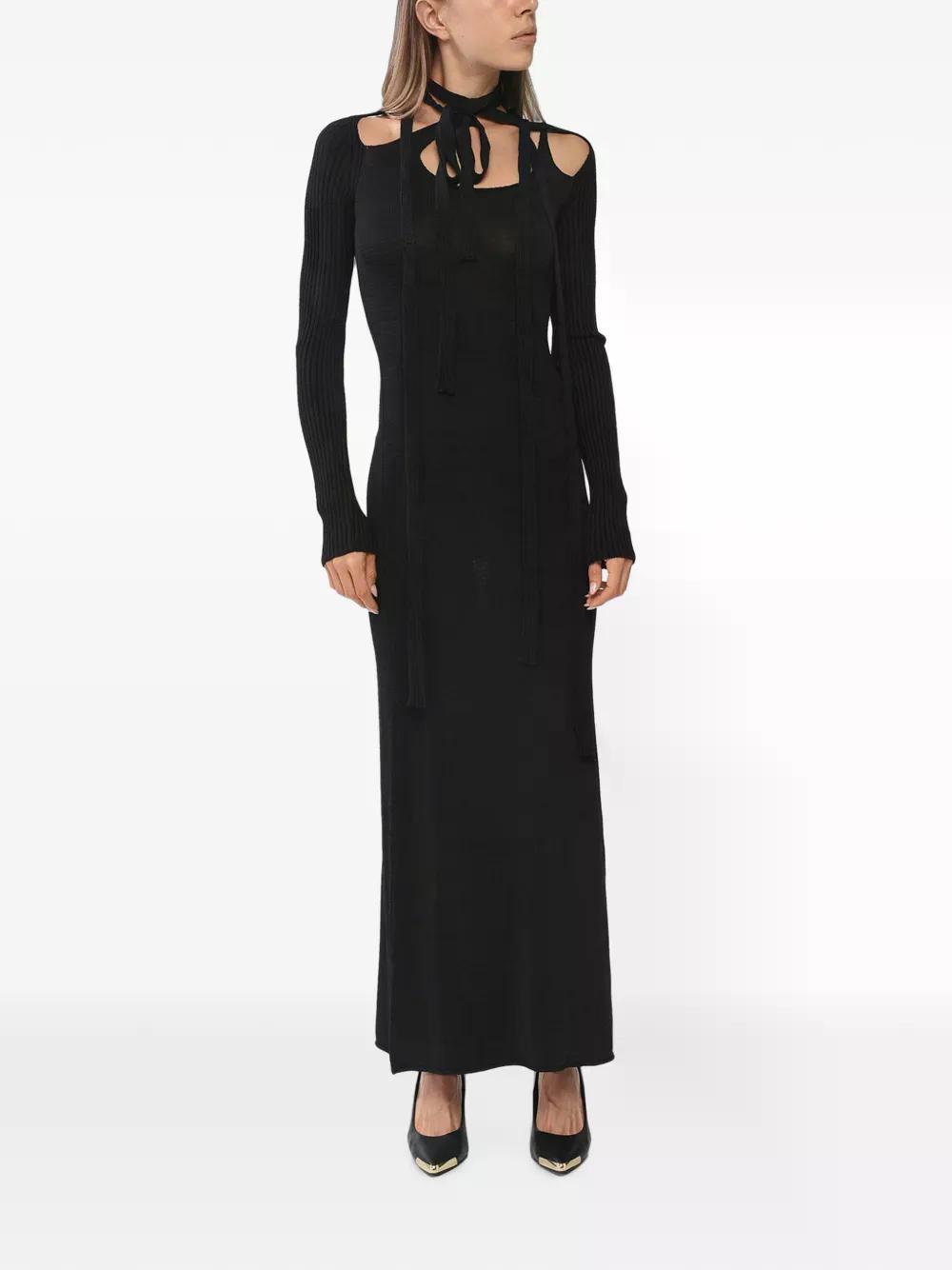Y/PROJECT Y/Project Tie-Neck Cut-Out Maxi Dress