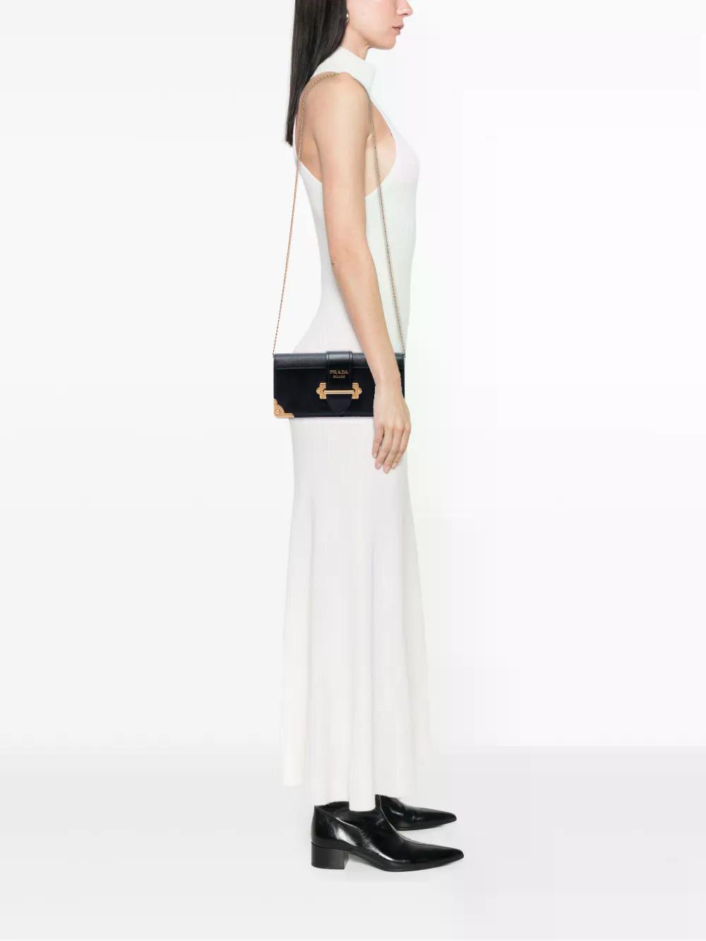 PRADA Prada City Calf and Saffiano Cahier Chain Clutch