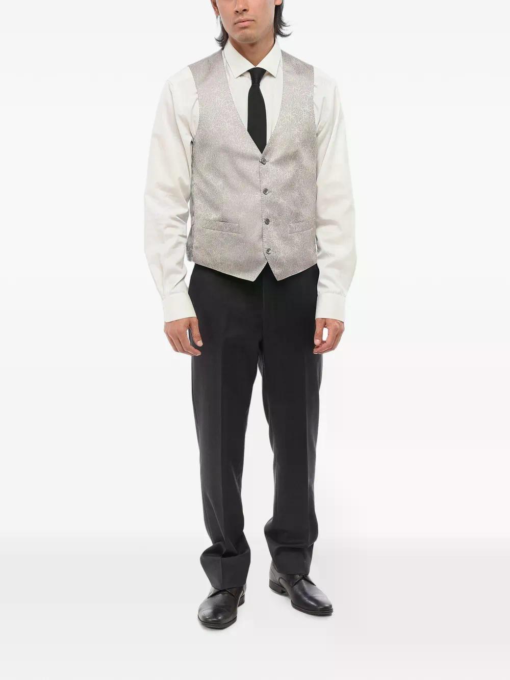 CORNELIANI Corneliani Leaf-Pattern Silk Waistcoat