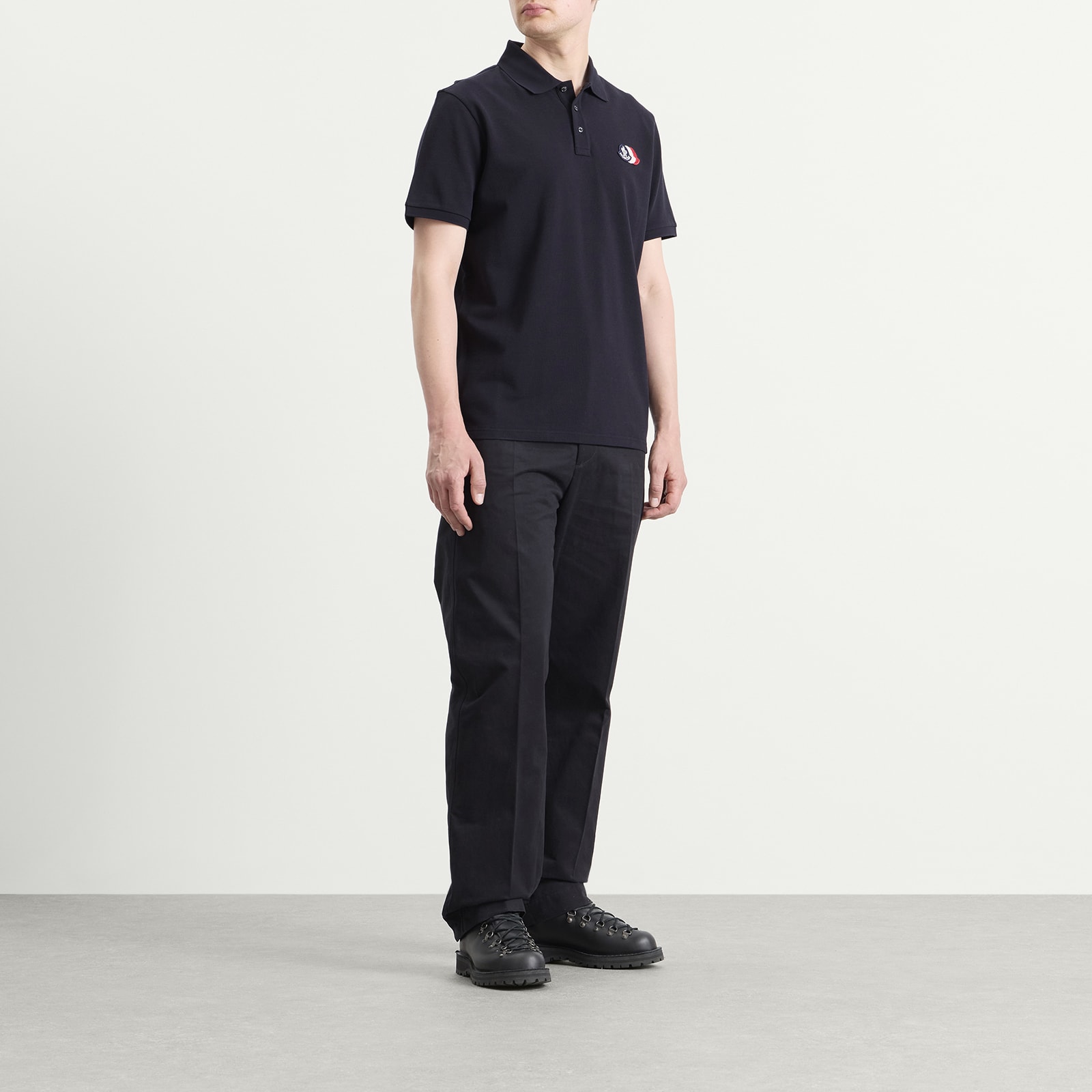 MONCLER cotton pique logo polo