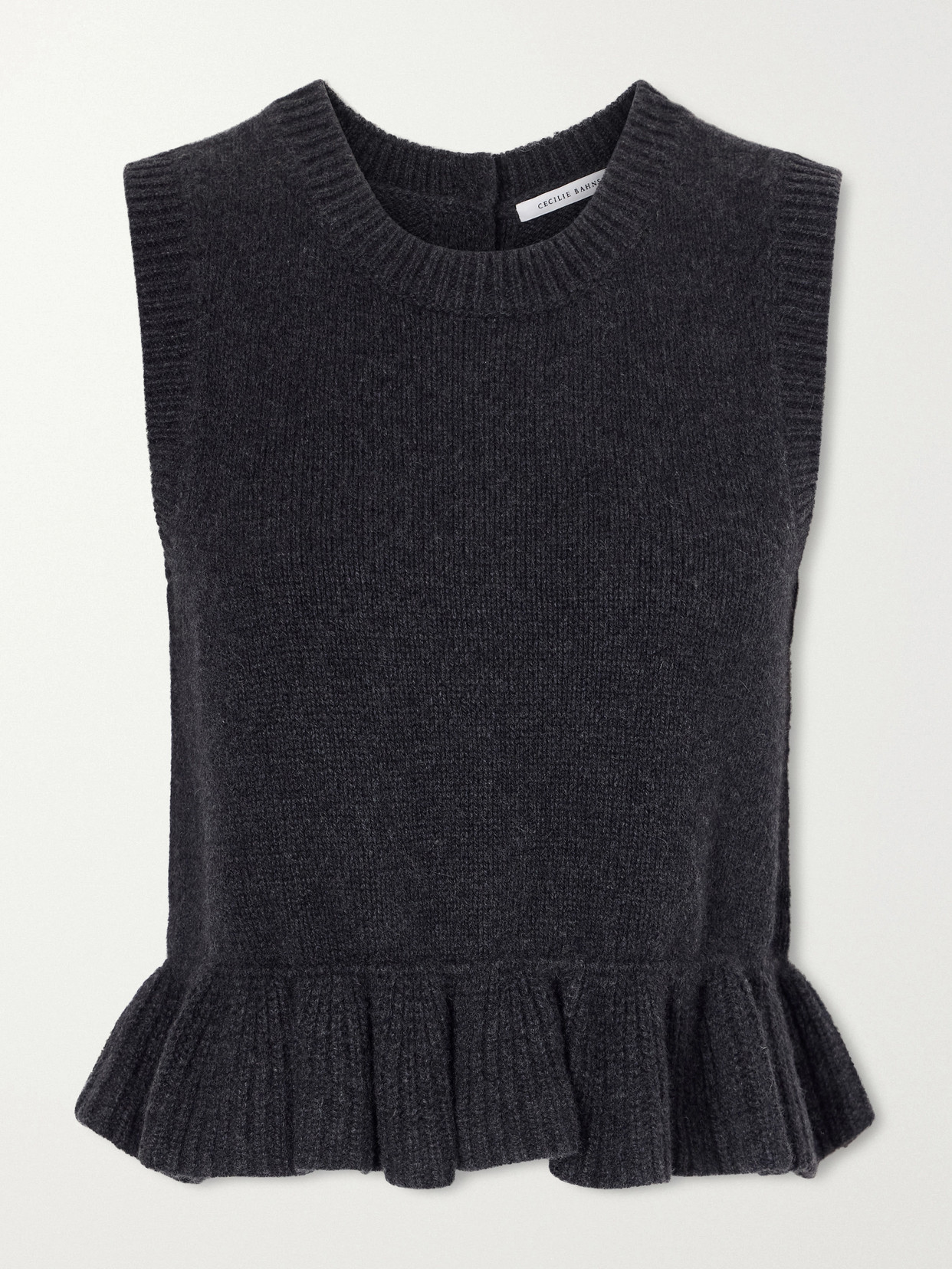 MAGDA BUTRYM Magda Butrym Herringbone Pleated Peplum Wool-Blend Top