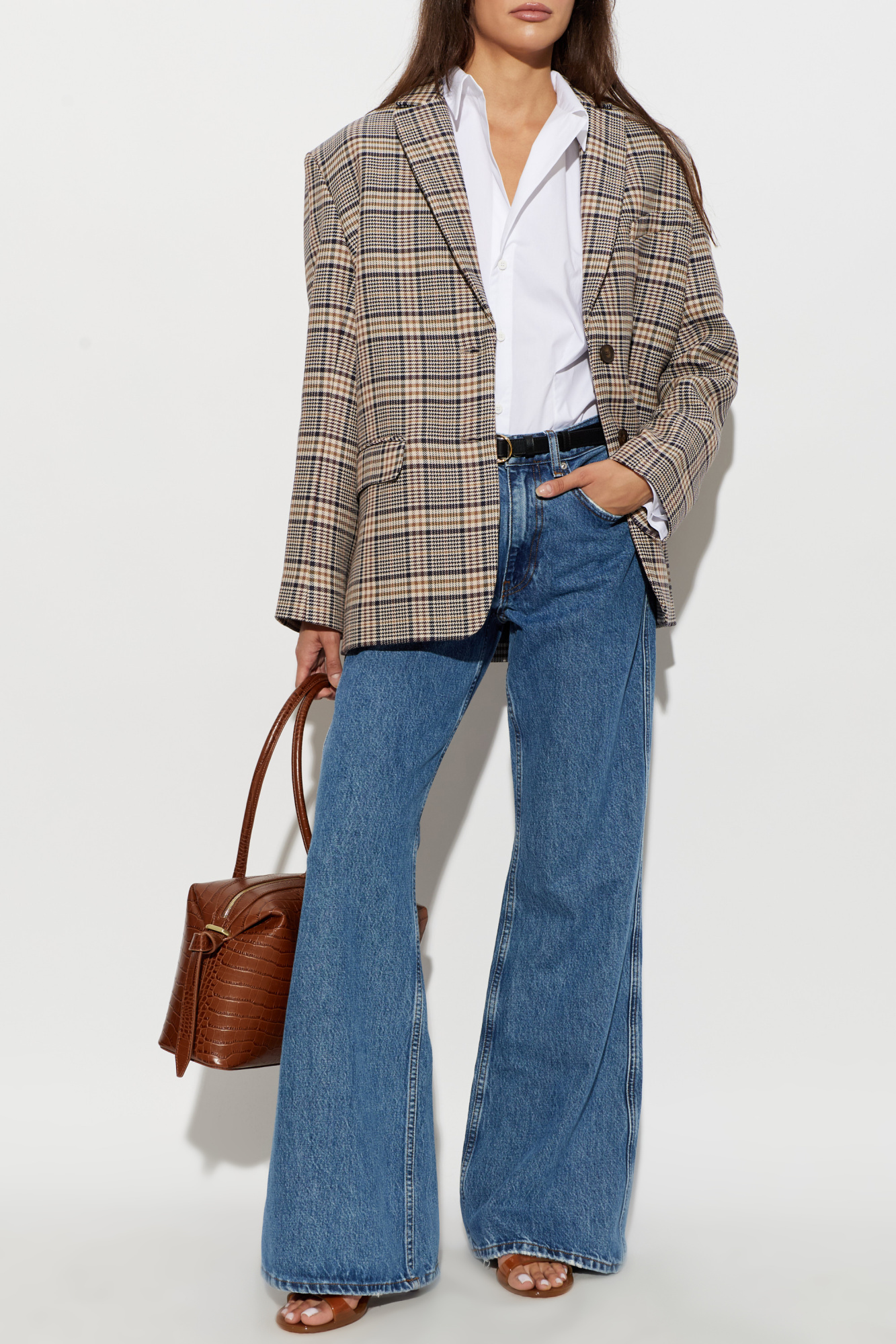 ANINE BING Anine Bing Quinn Blazer - Checked Double-Breasted