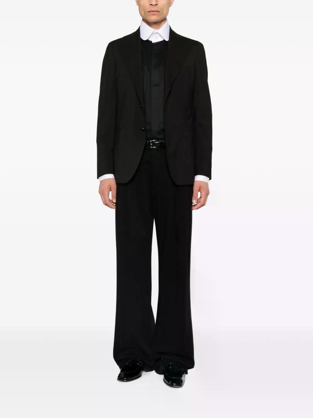 KARL LAGERFELD contrast-collar concealed-fastening shirt