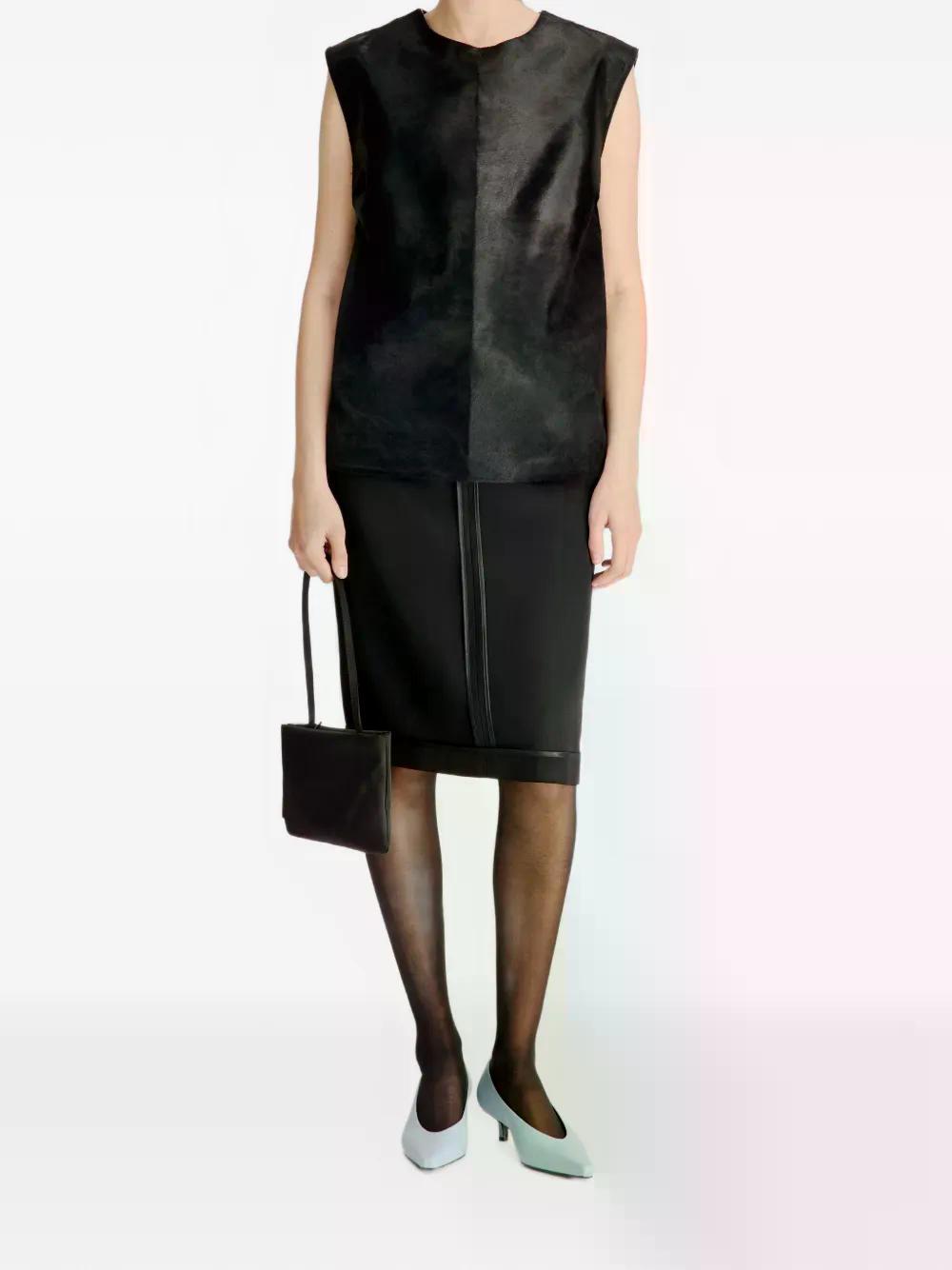 LOULOU DE SAISON LouLou de Saison Sleeveless Leather Blouse