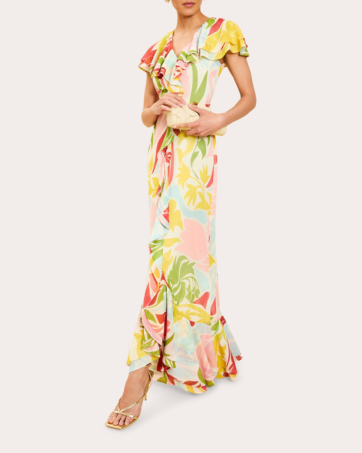 MESTIZA NEW YORK Mestiza Fernanda Floral Chiffon Gown