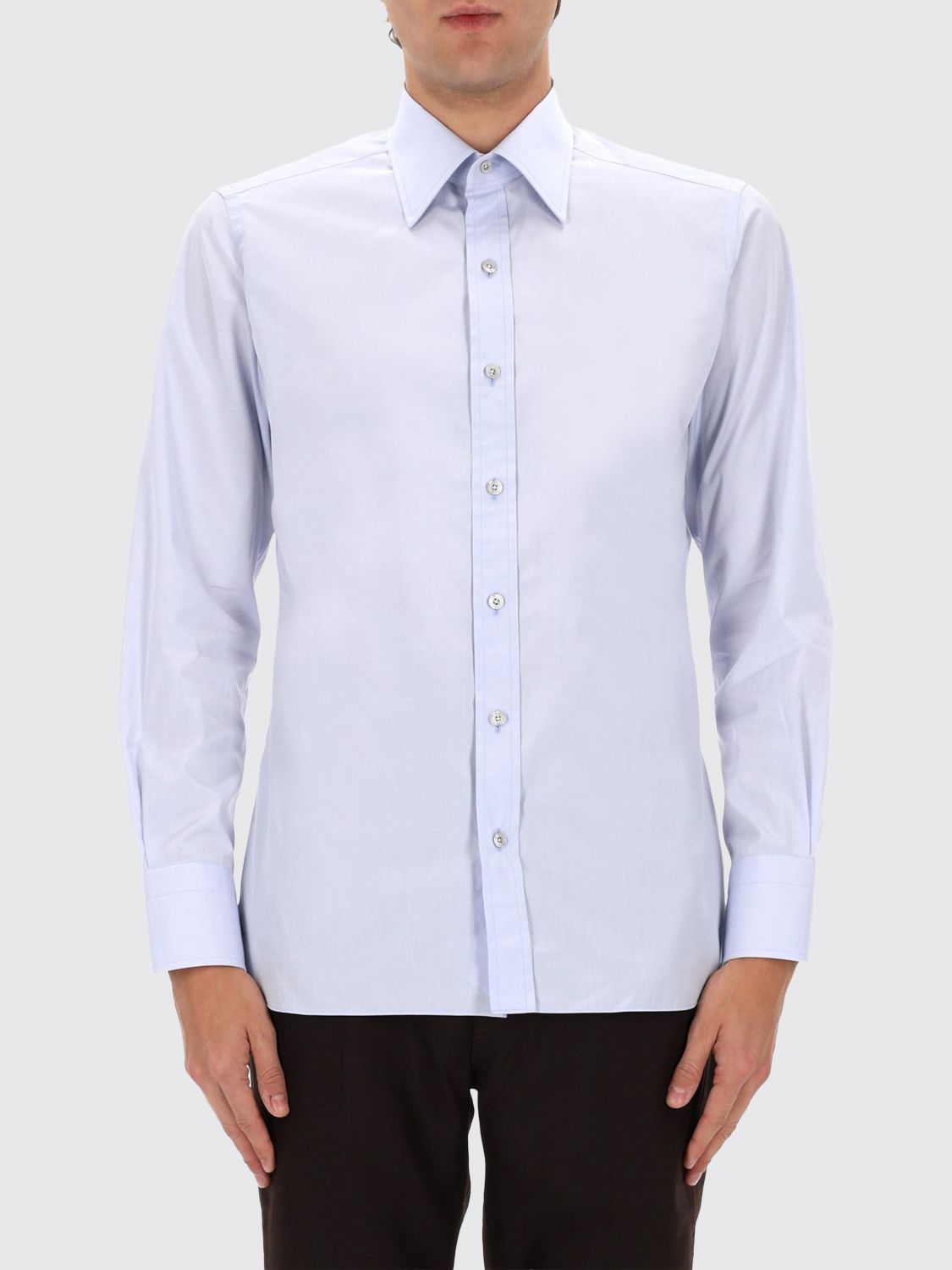 TOM FORD slim fit point collar cotton poplin shirt