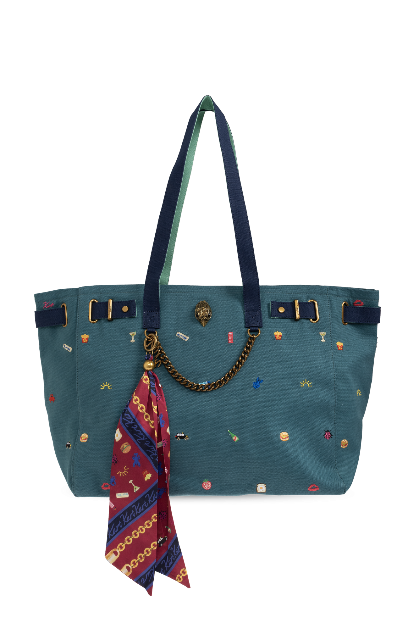 KURT GEIGER Kurt Geiger Solane Canvas Shopper Bag with Embroidered Motifs