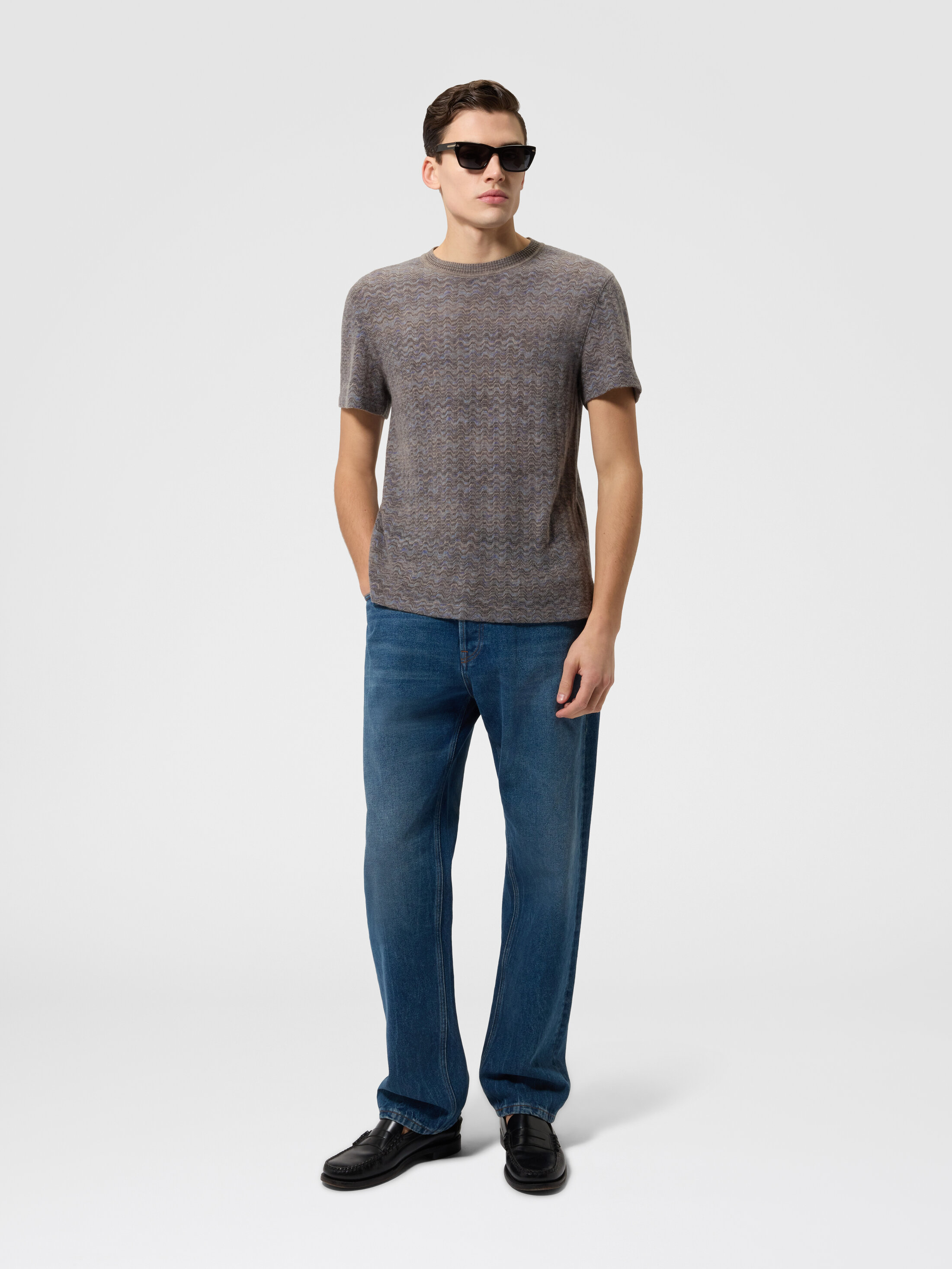 MISSONI cashmere and viscose knit crewneck t-shirt