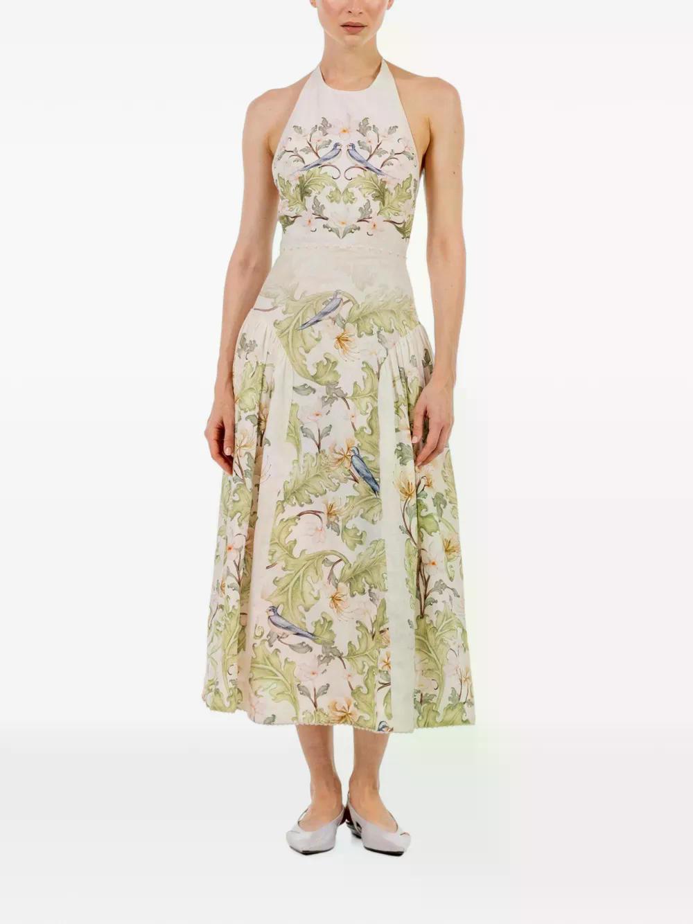AGUA BENDITA Agua By Agua Bendita Balsa Anhelo Embroidered Midi Dress